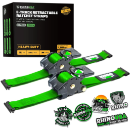 Rhino USA Retractable E-Track Ratchet Straps 2" x 10' TD-RSRE2X10-ETRK ...